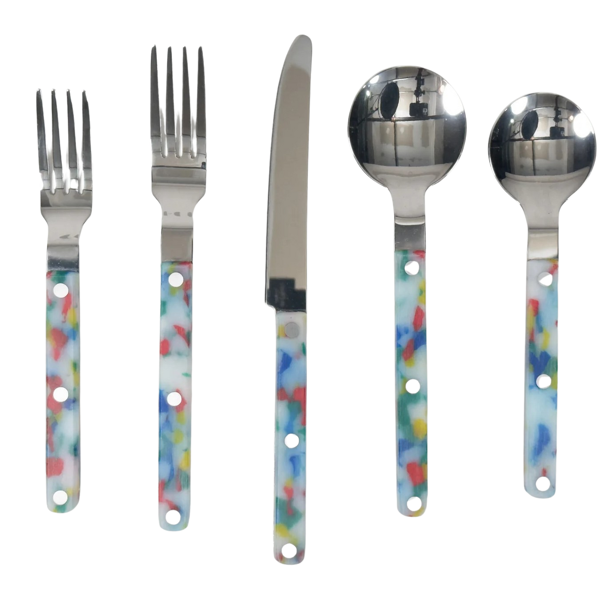 Multi Confetti Flatware - 5 piece placesetting – Paper Trail Rhinebeck