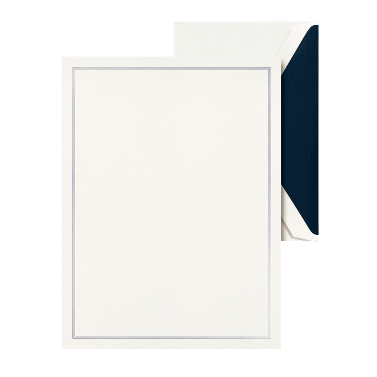 Crane Navy Border White Half Sheets & Envelopes Set 20 – Paper Trail ...