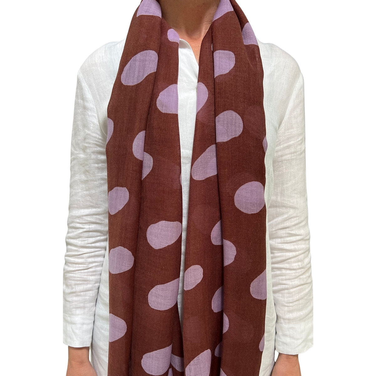 Big Cheetah Wool Scarf - Lilac/Chocolate – Paper Trail Rhinebeck