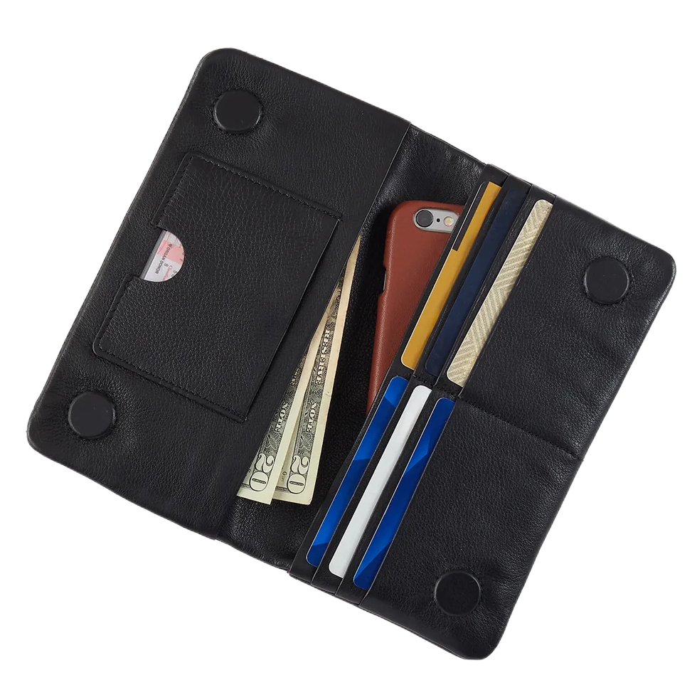 Lumen Continental Whipstitch Wallet - Black – Paper Trail Rhinebeck