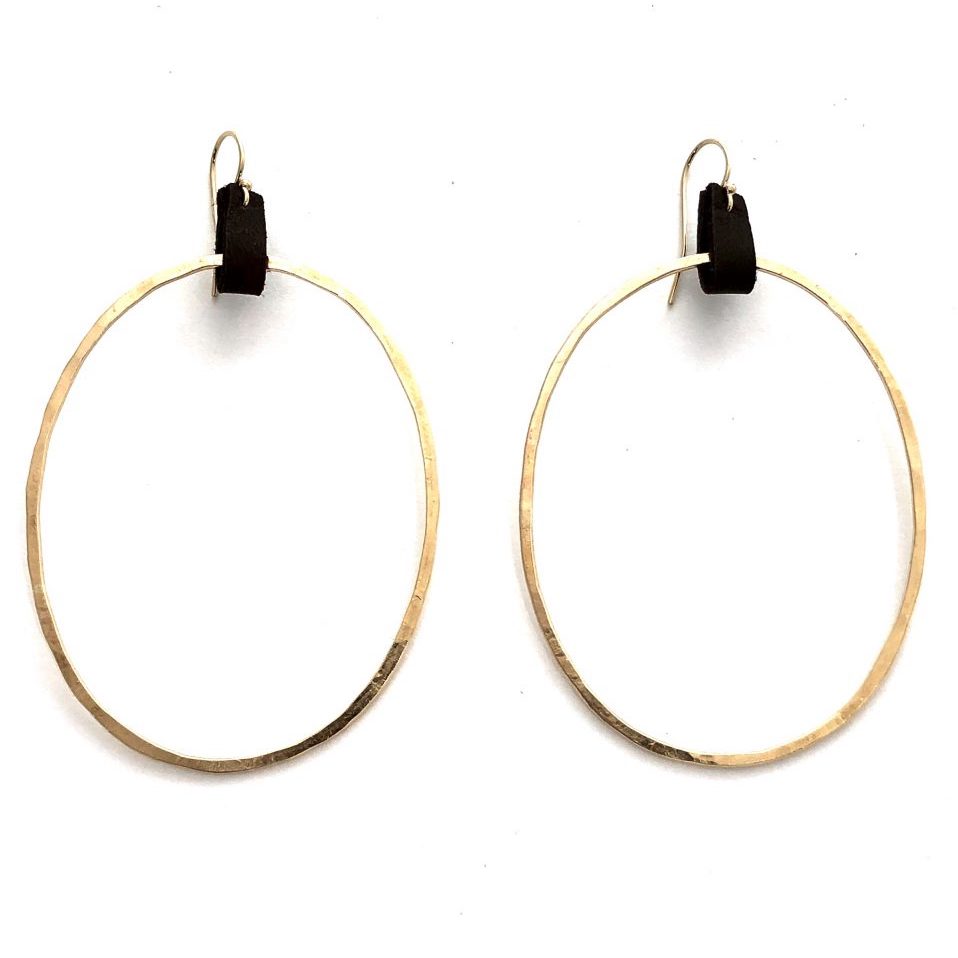 Extra Large Oblong Hoops with Leather Tabs – Paper Trail Rhinebeck